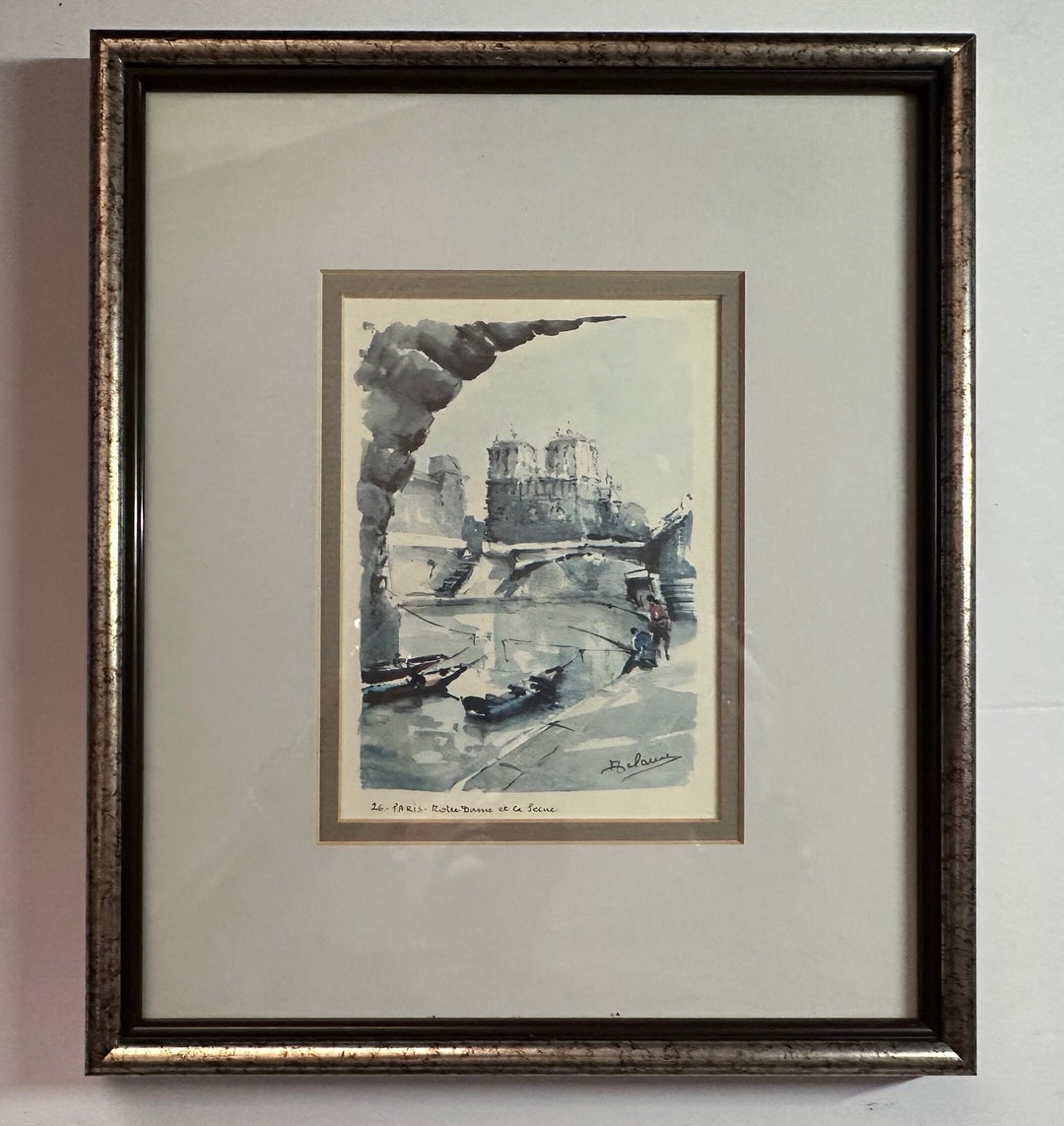 VTG. French Impressionist Lucien Delarue Watercolor Painting #26 Paris ...