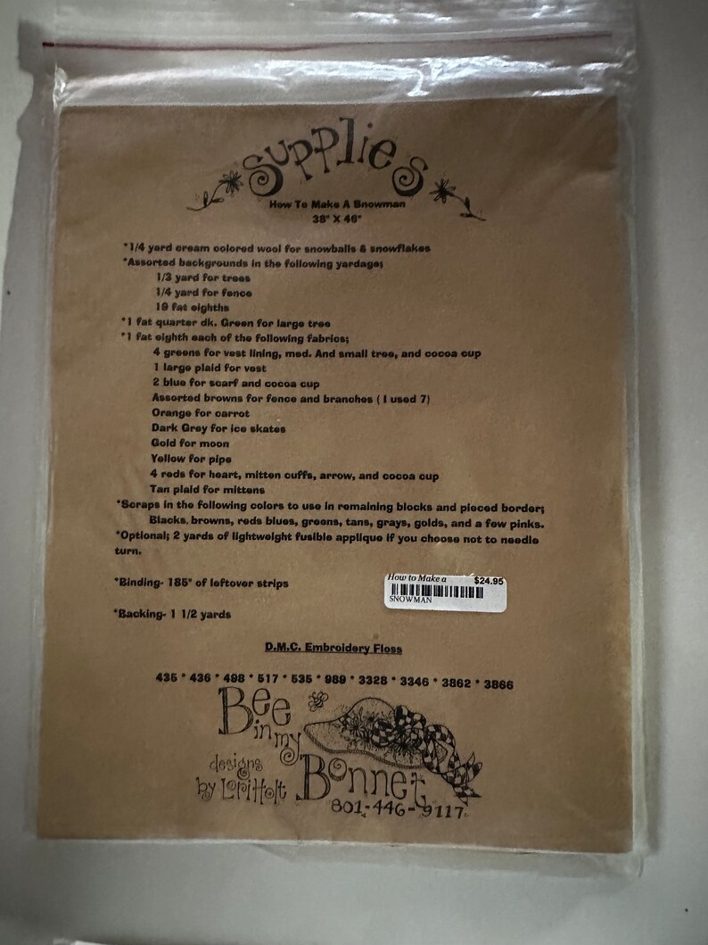 How to Make a Snowman Applique Pattern By: Bee in My Bonnet 38 X 46 - Etsy