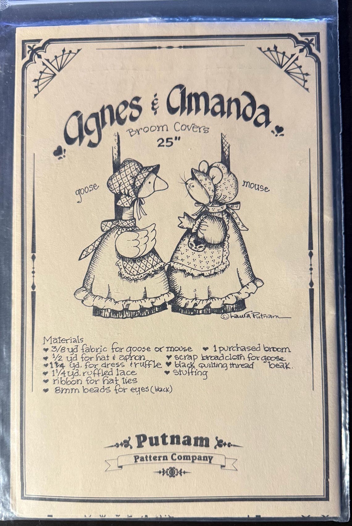 Agnes and Amanda, Putnam (UNCUT) Pattern Broom Covers - Etsy
