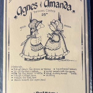 Agnes and Amanda, Putnam (UNCUT) Pattern Broom Covers - Etsy