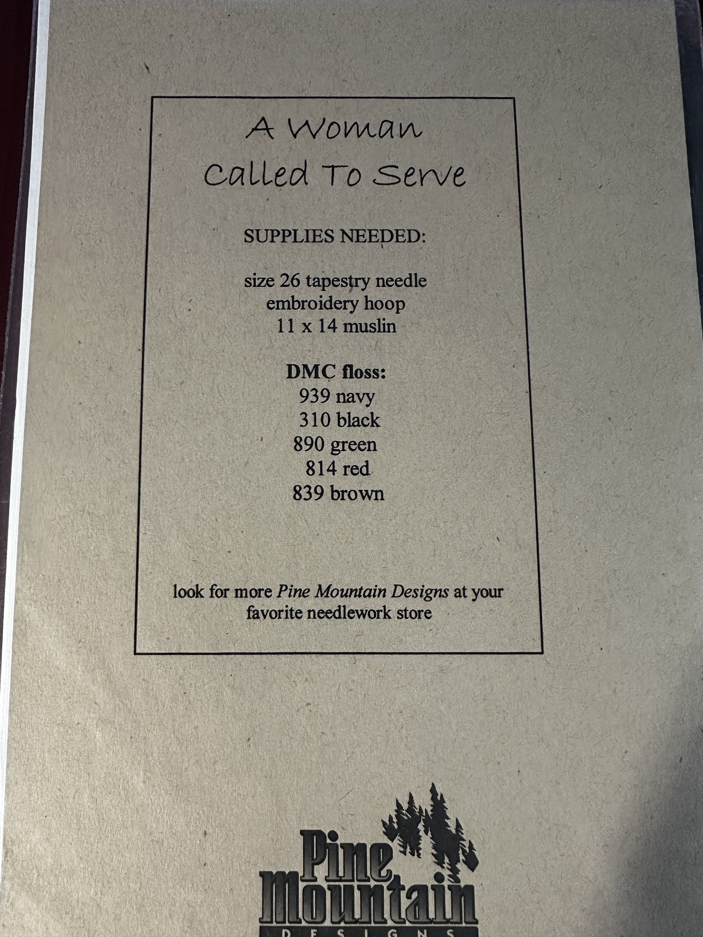 Pine Mountain Designs "a Woman Called to Serve" Cross Stitch Pattern by ...