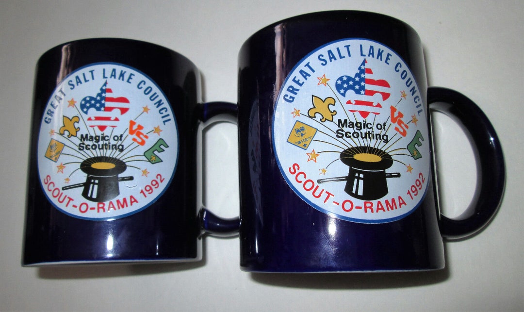 SET OF 2 1992 Scout -O- Rama Great Salt Lake Council Coffee Cup Mug Boy ...