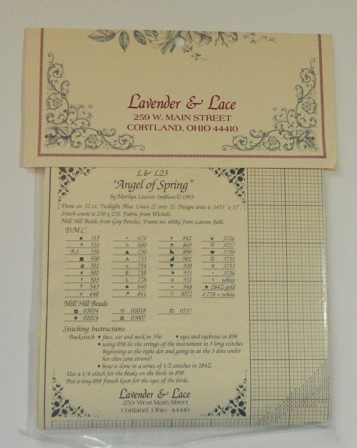 Lavender and Lace Counted Cross Stitch Pattern angel of - Etsy