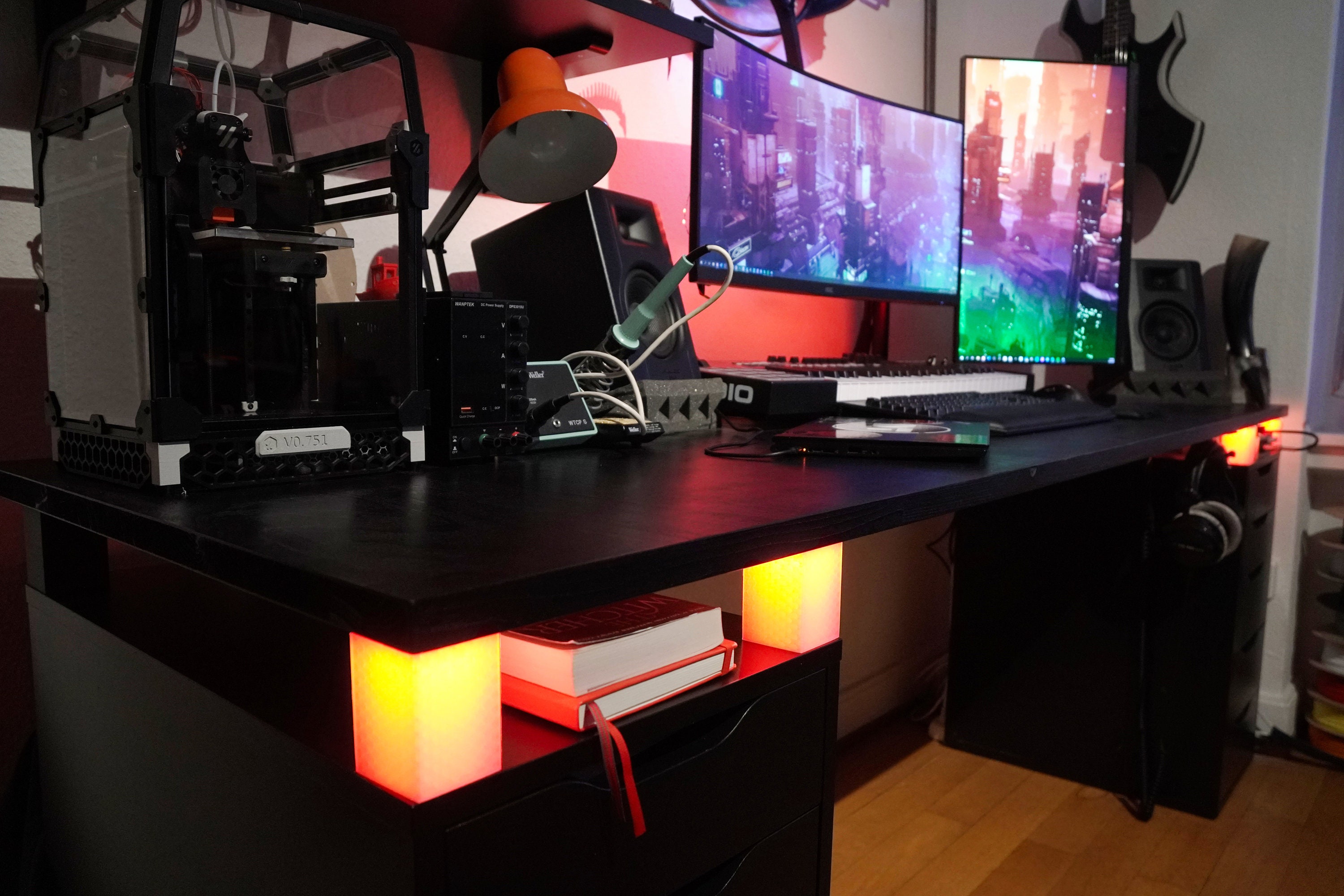 RGB Glowing Desk Riser | RGB Desk Riser | Desk Risers | Ikea Desk Riser ...