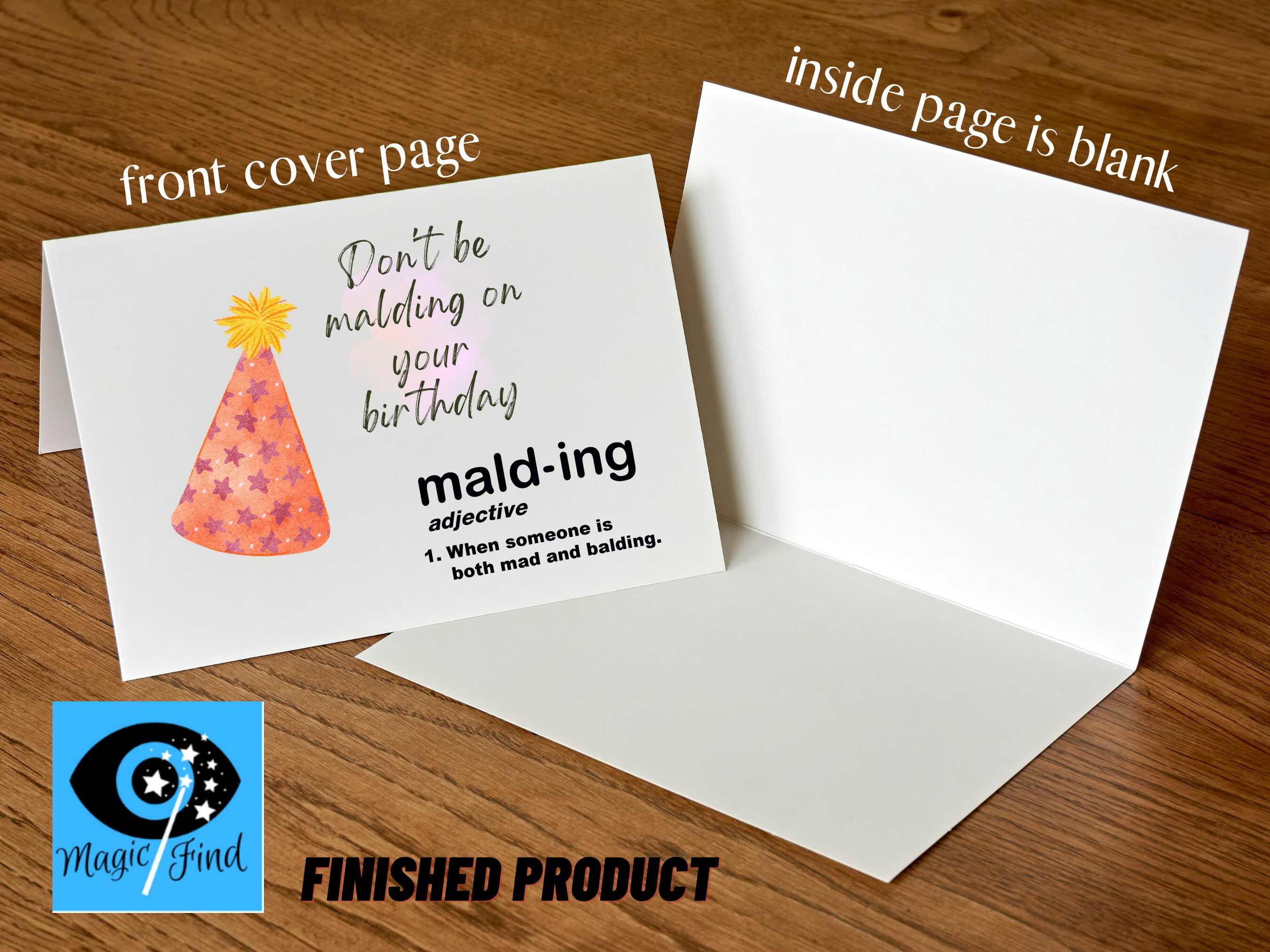 Funny Birthday Card Digital Download Sarcastic Bald Greeting for Him - Etsy