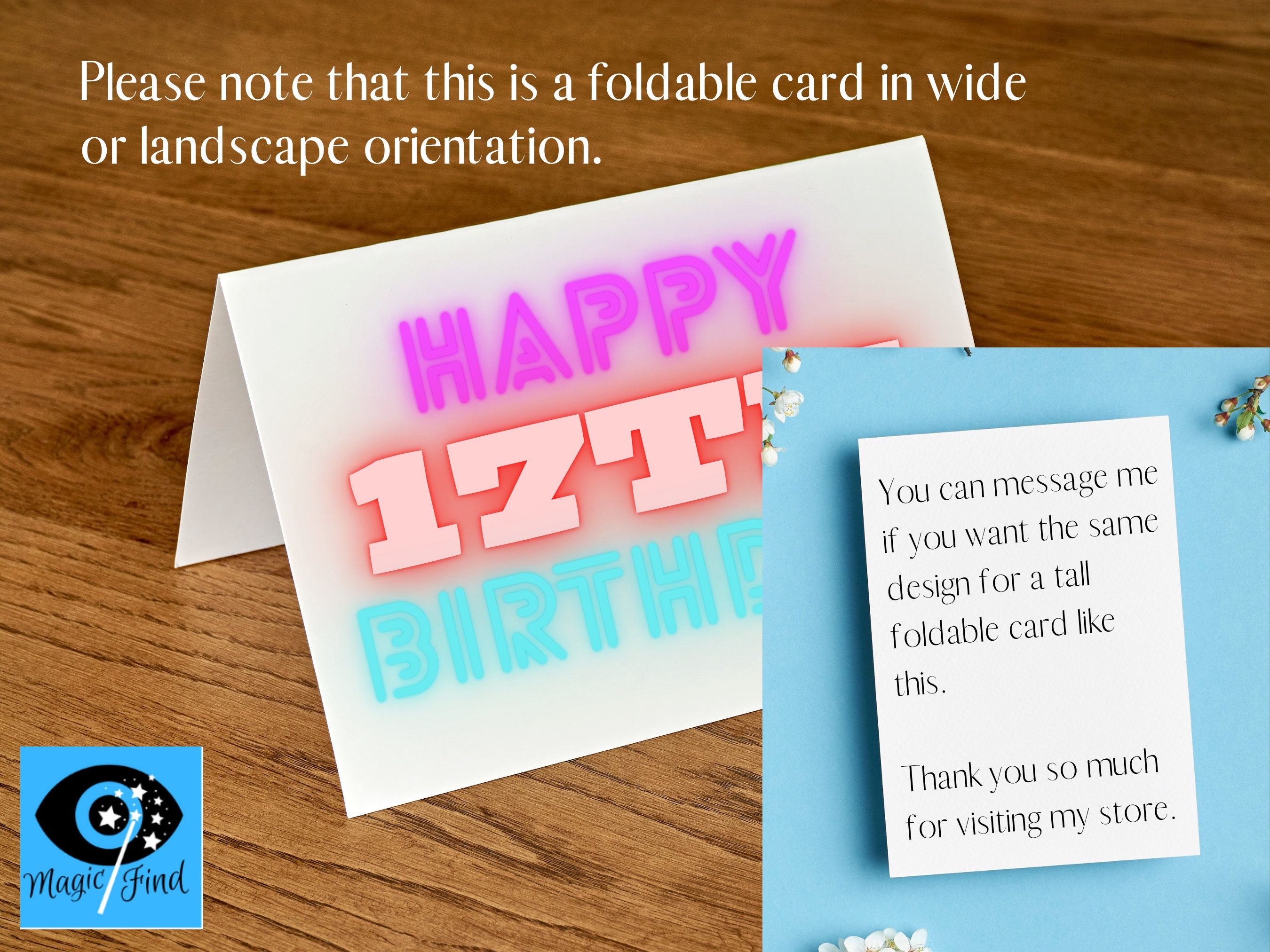 17th Birthday Digital Download Printable Card With Glowing Text for Son ...