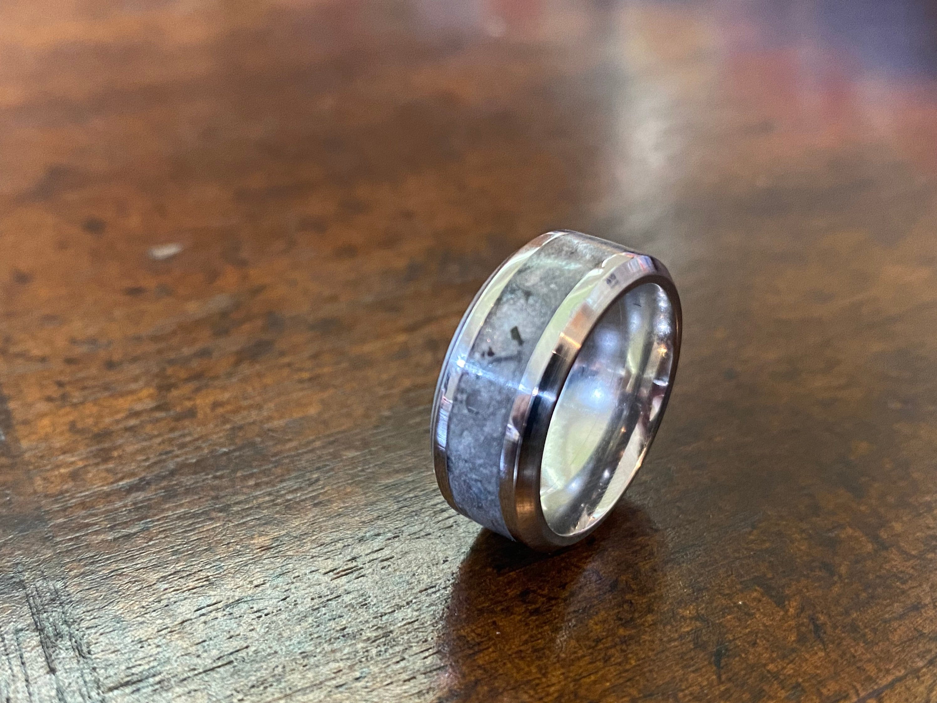 Moonstone and Meteorite Glow Ring | Etsy