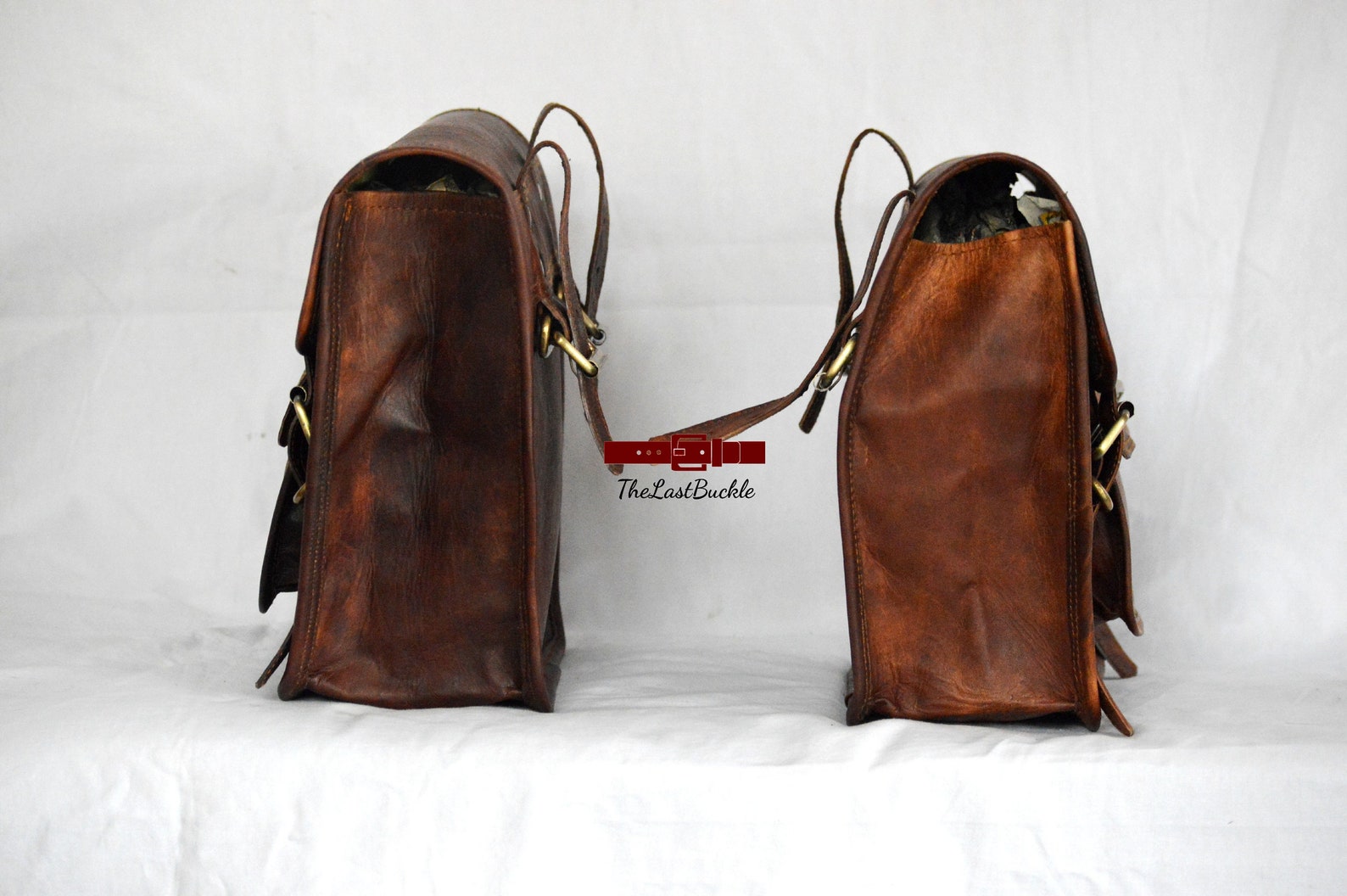 Leather Motorcycle Saddle Bag Vintage Rust Brown Leather Saddlebags ...