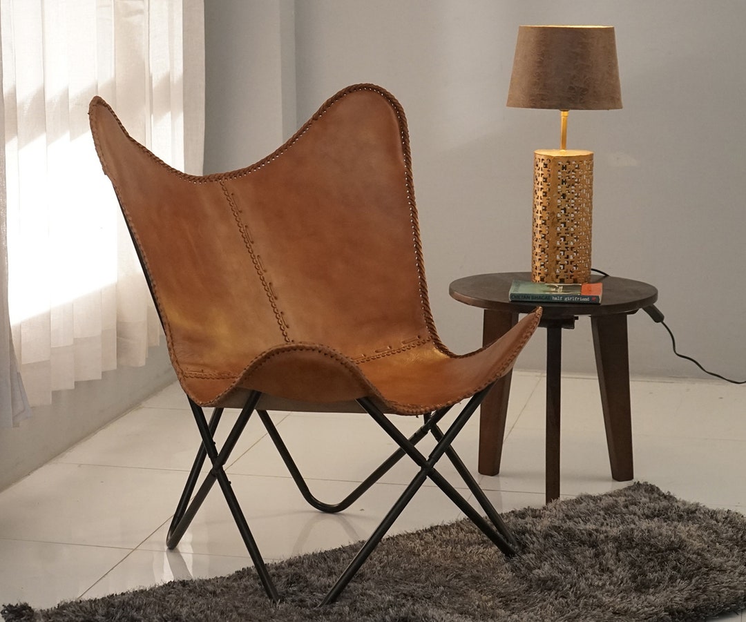Leather Butterfly Chair Relaxing Chair for Living Room, Office and Home ...