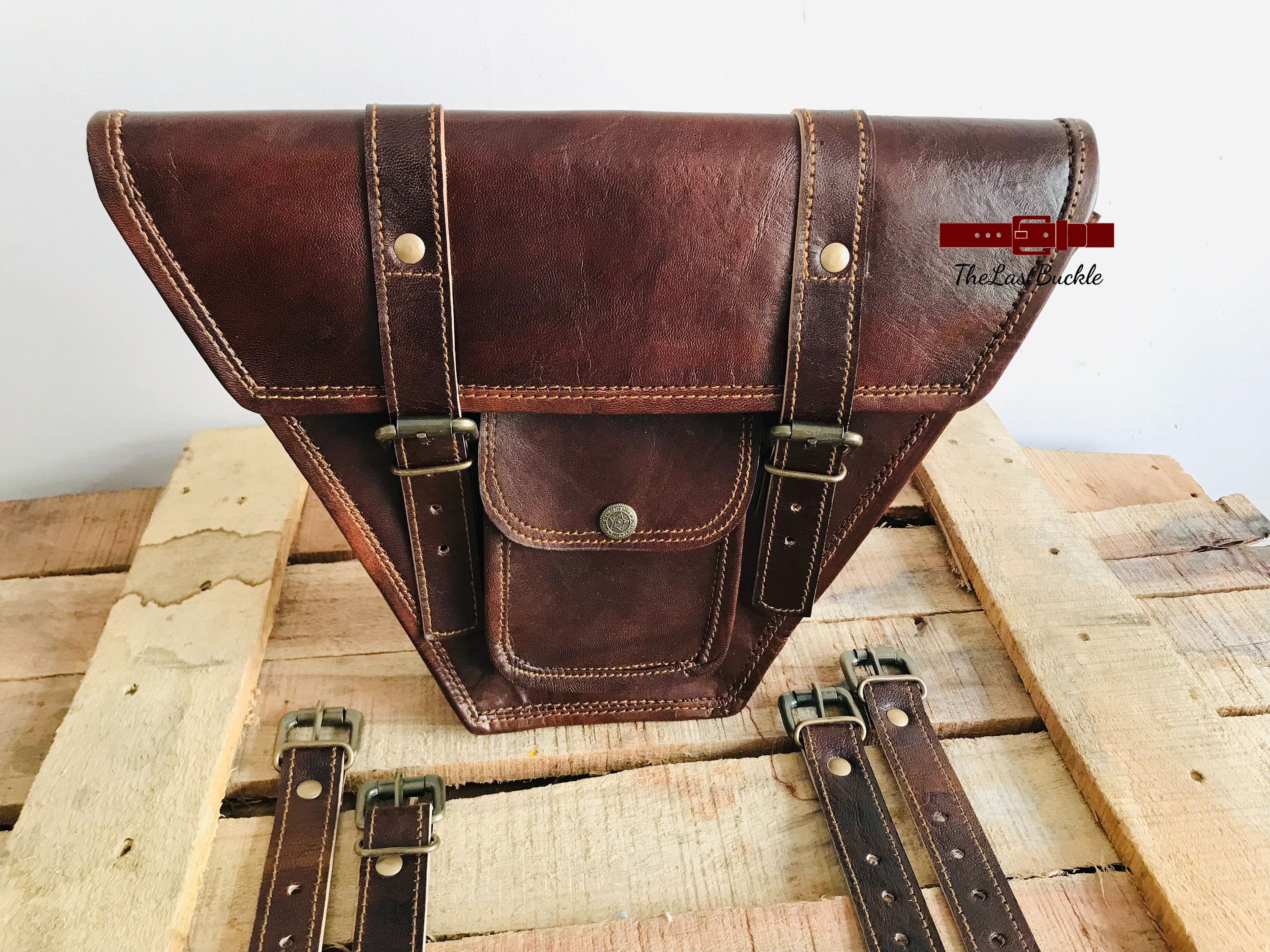 CAFE RACER Motorcycle Saddle Bag Side Bags Luggage Bag Genuine - Etsy