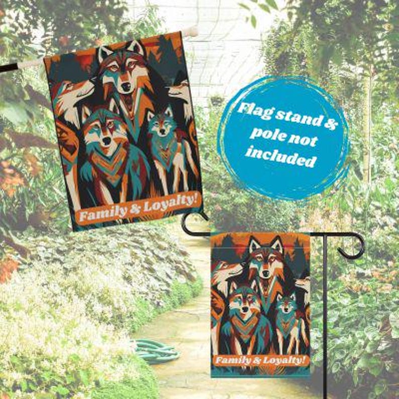 Native American Inspired Wolves Garden Flag: Family & Loyalty Banner - Etsy