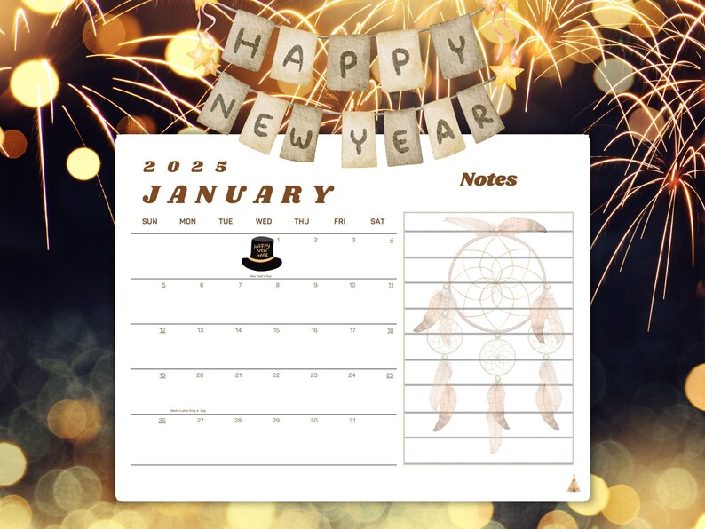 Native American 2025 Calendar, Printable Calendar With Holidays, Wall ...