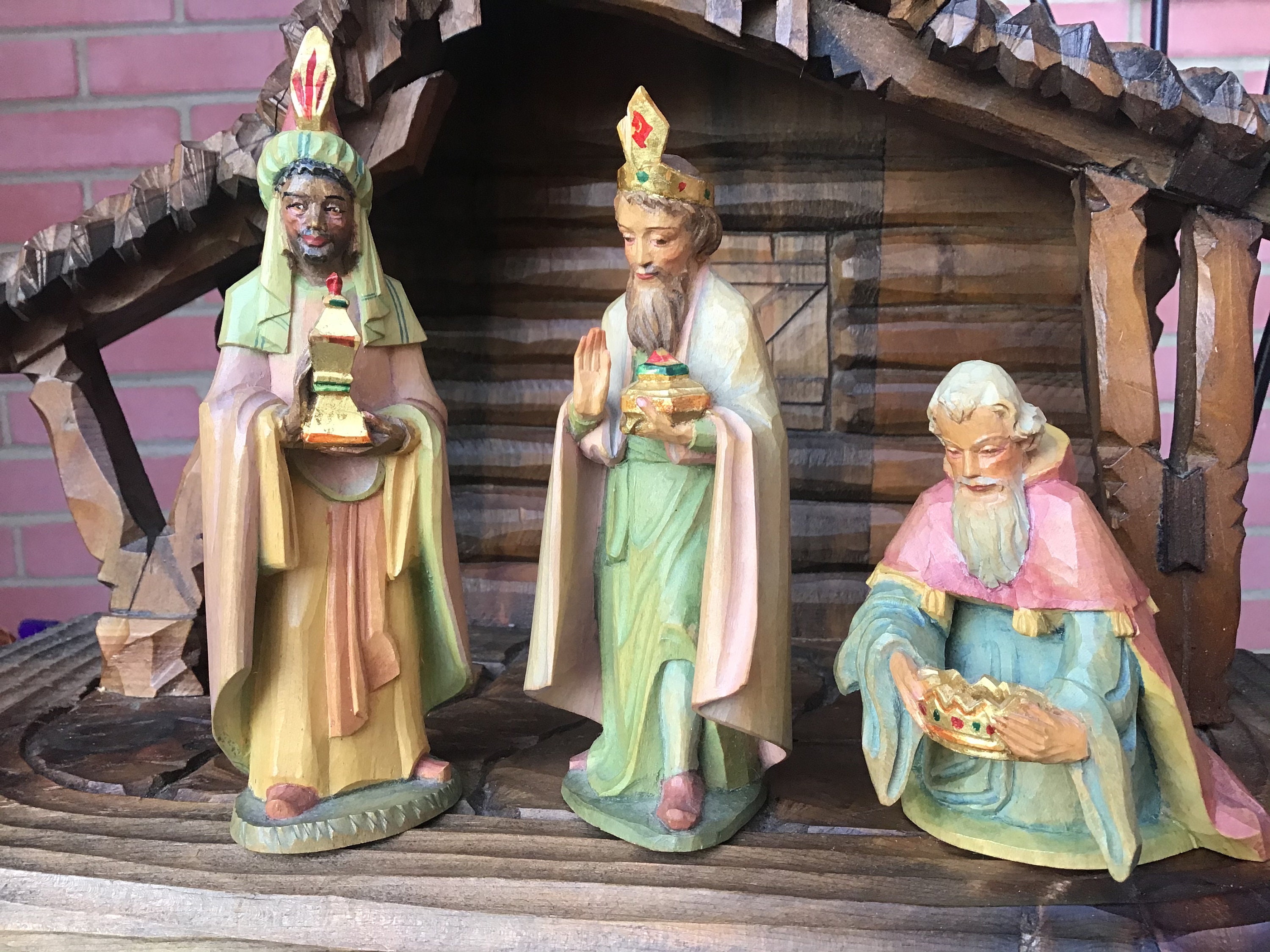 Vintage Black Forest Germany NATIVITY 1959 Crèche Oberammergau Hans ...