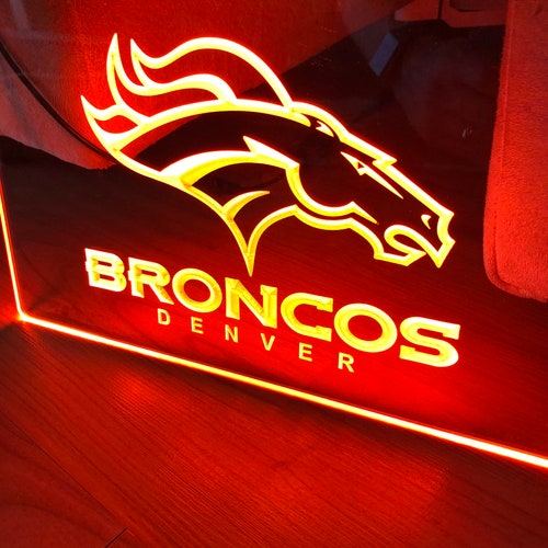 Denver Broncos LED Sign Light Game Neon Acrylic Carved Hanging - Etsy