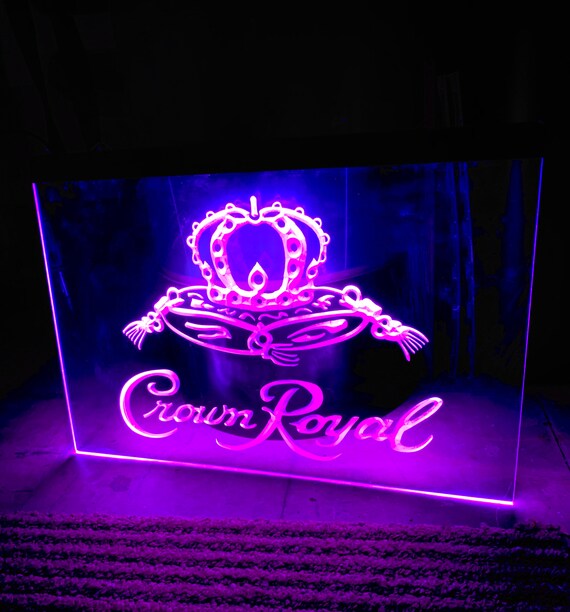 Home & Living Crown Royal LED Neon Purple Light Sign Home Decor etna.com.pe