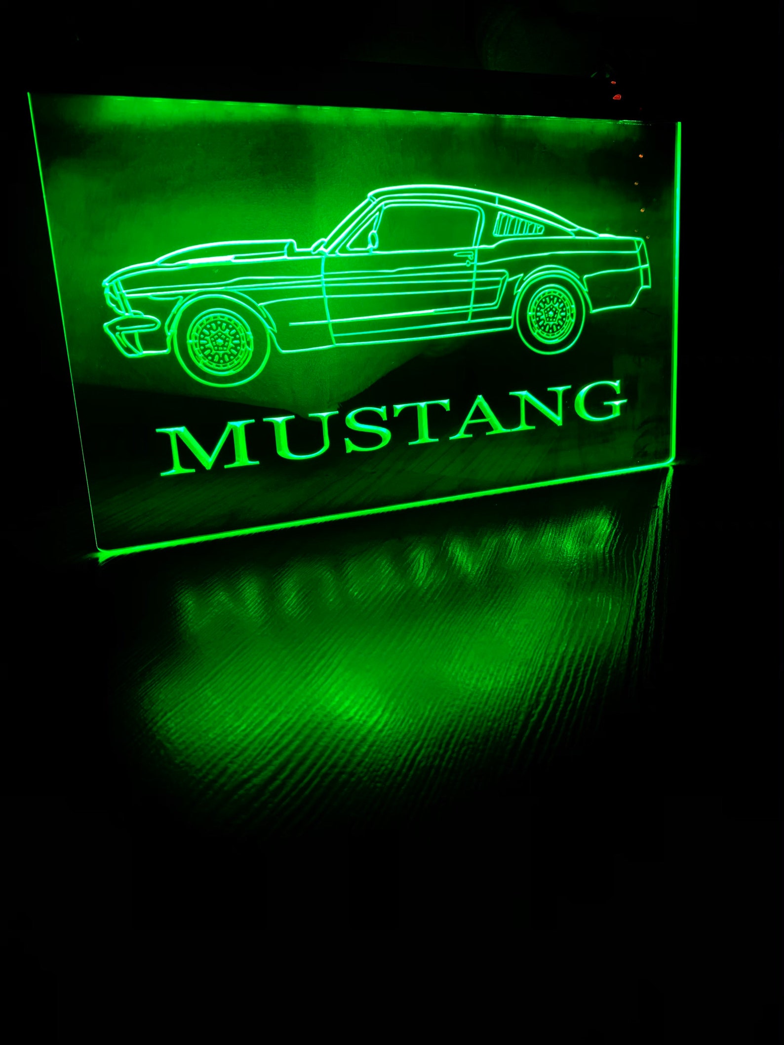 Ford Mustang Fastback LED Neon Green Light Sign - Etsy