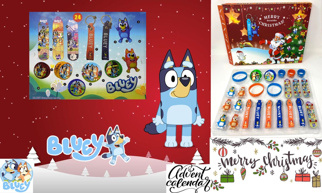 24 Days Christmas Bluey Figure Countdown Advent Calendar 2024 Kids ...