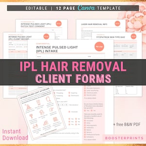 IPL Hair Removal Forms IPL Consent Forms IPL Laser Aftercare Ipl ...