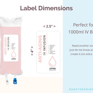 Drip Bag Labels IV Editable Drip Bag Label for IV Infusion Bag Label IV ...