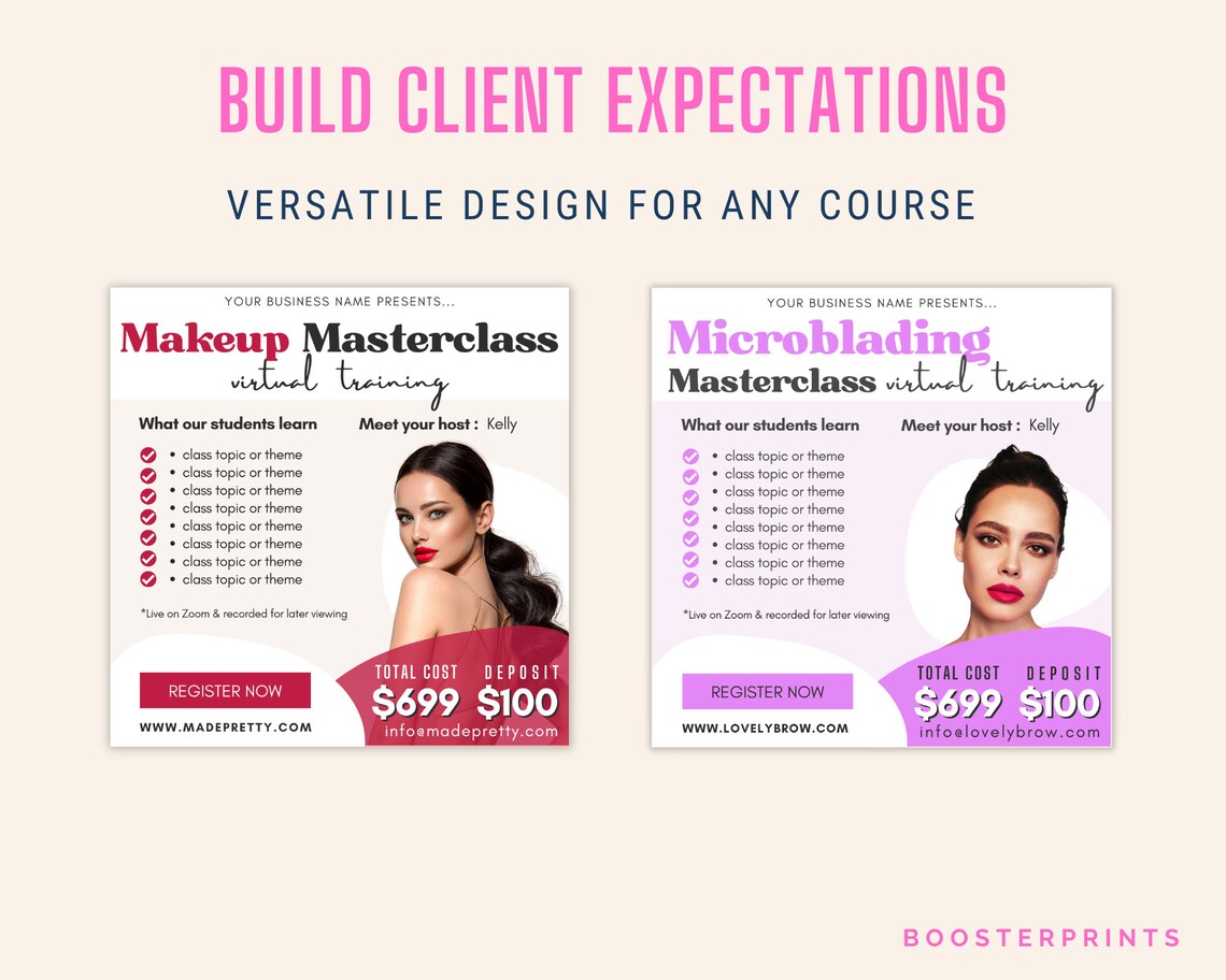 MUA Flyer Template Training Masterclass Makeup Artist Training - Etsy