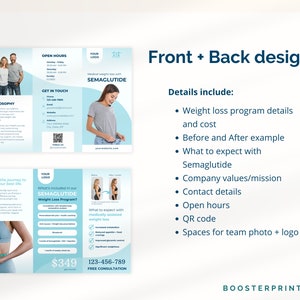 Semaglutide Marketing Trifold Weight Loss Template Semaglutide Template ...
