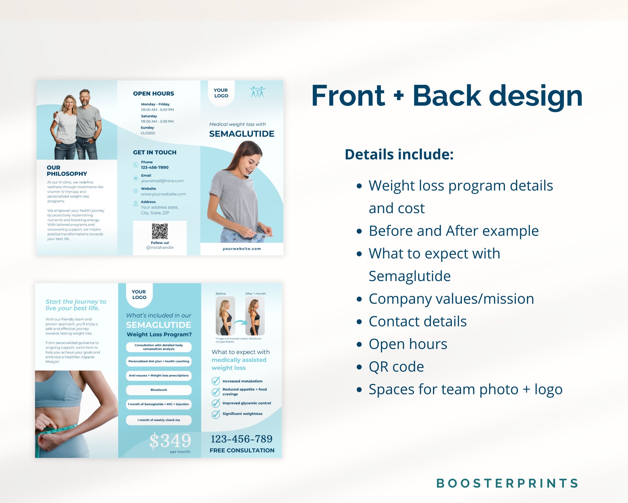 Semaglutide Marketing Trifold Weight Loss Template Semaglutide Template ...
