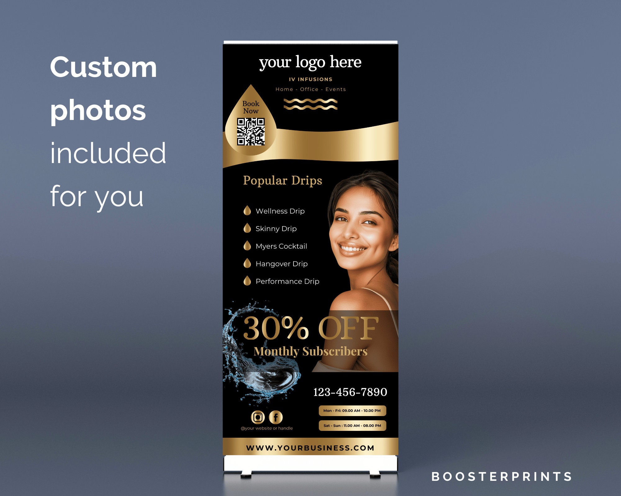 IV Therapy Banner Retractable Banner IV Rollup Banner IV Event Banner ...