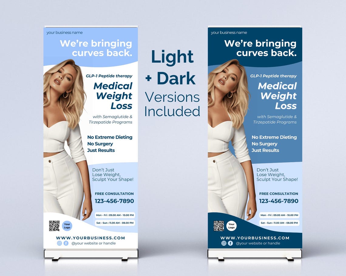 GLP 1 Template for Weight Loss Clinic Medspa Banner Business Sign Glp1 ...
