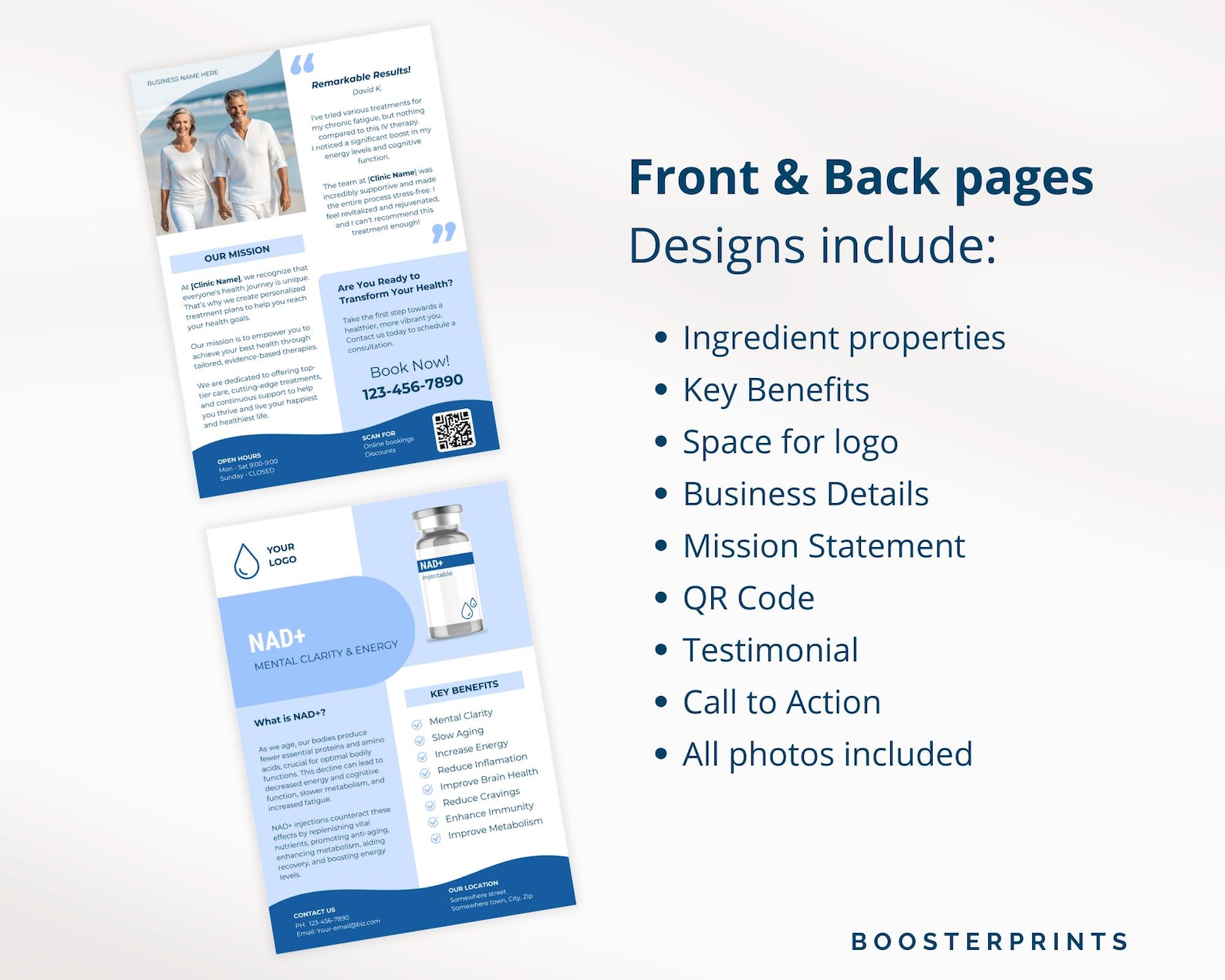 Nad Flyer IV Therapy Canva Template Nad Injections Canva Nad Info Iv ...