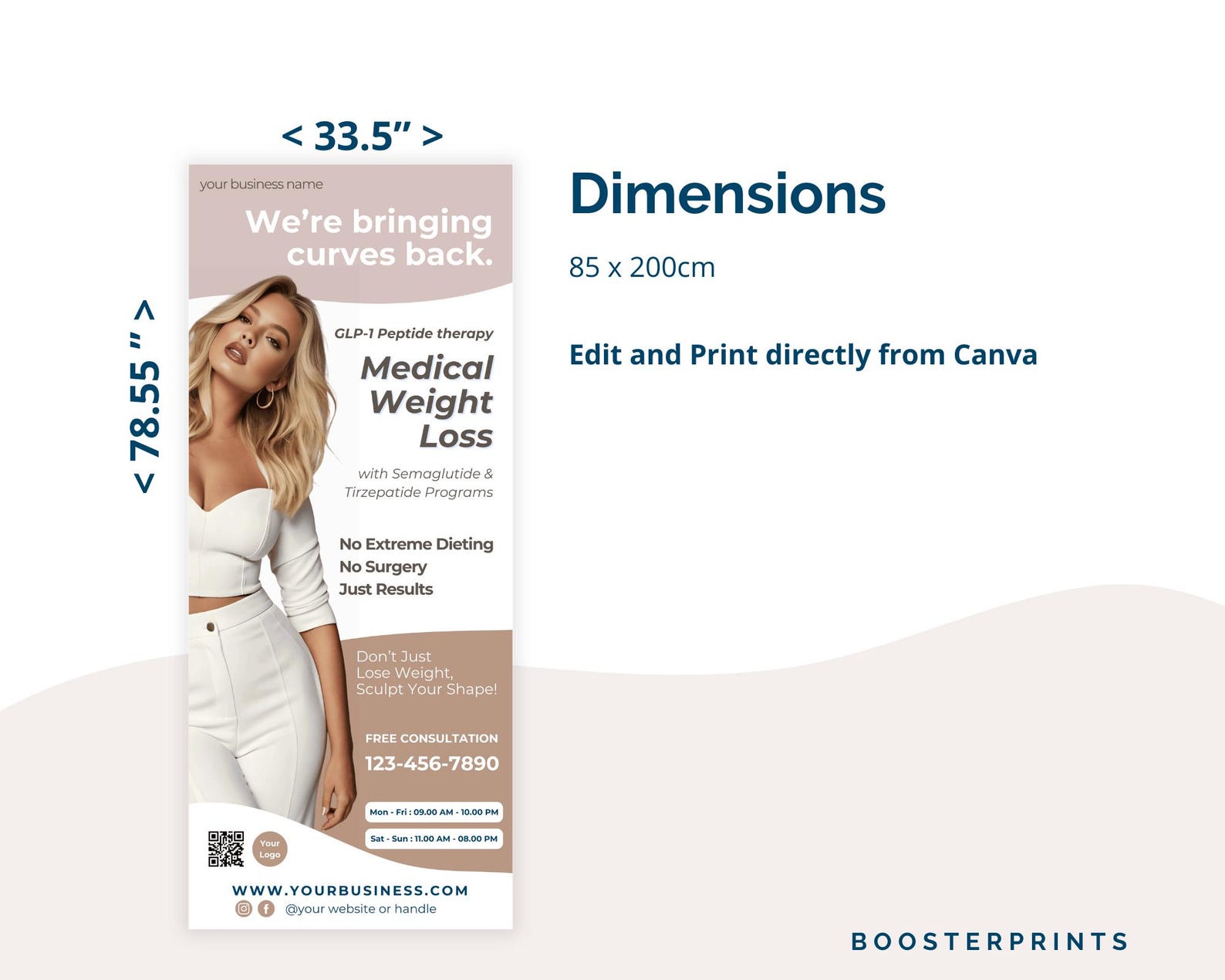 GLP 1 Template for Weight Loss Clinic Medspa Banner Business Sign Glp1 ...