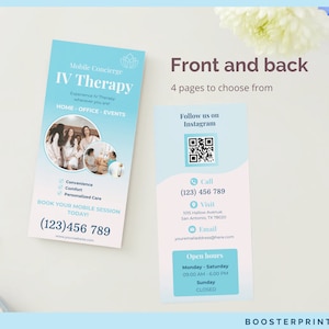 IV Therapy Canva Rack Card Kit Iv Therapy Brochures IV Infusion Flyer ...