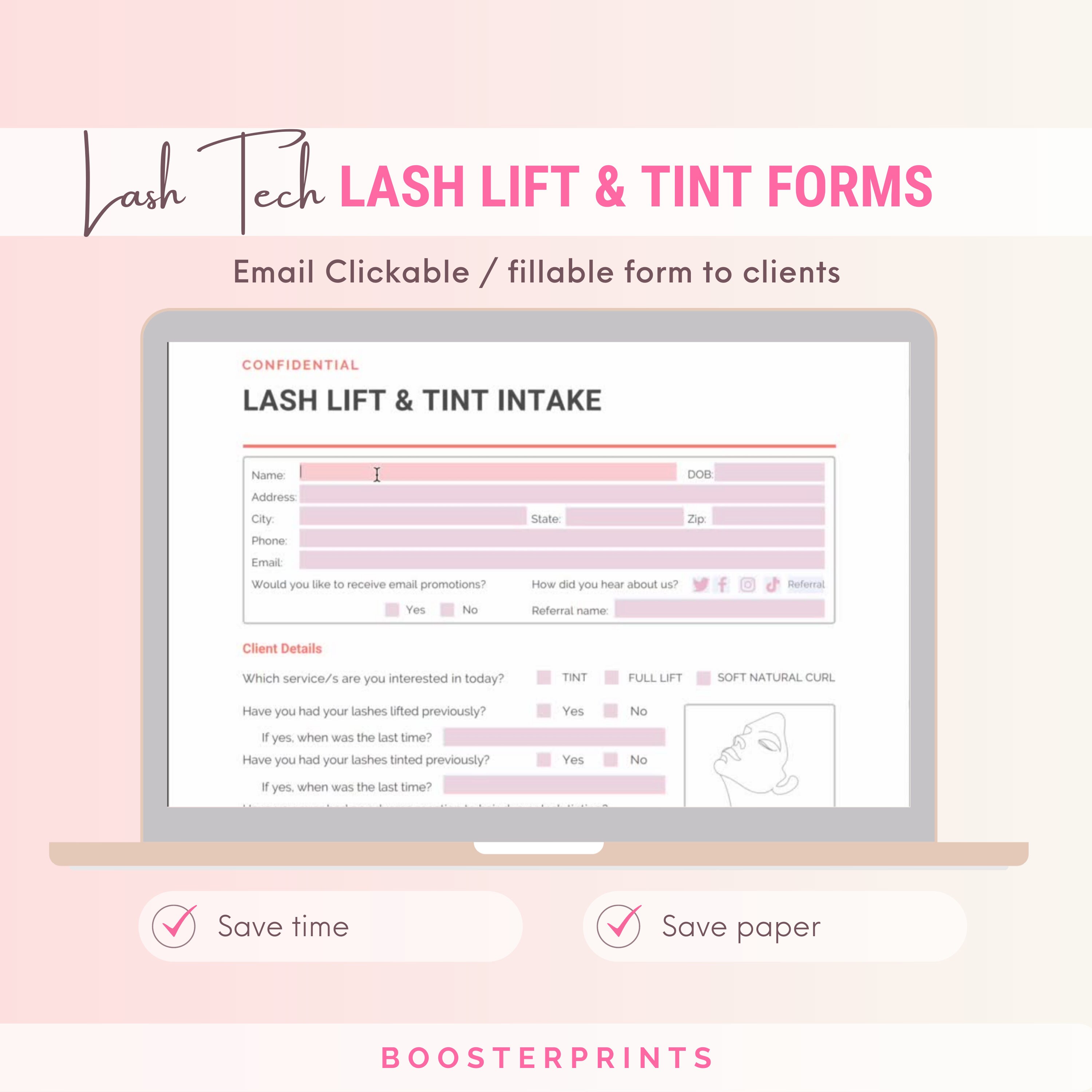 Lash Lift and Tint Forms Lash Client Consent Form Eyelash Intake Form Aftercare Cards Lash ...