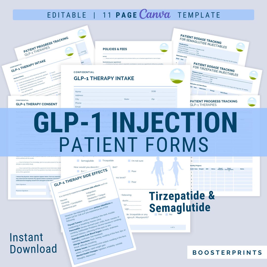 GLP1 Consent Forms GLP1 Template Medical Weight Loss Injection Client ...