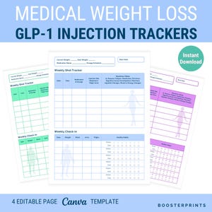 GLP1 Injection Tracker Tirzepatide Weight Loss Semaglutide Weight Loss ...
