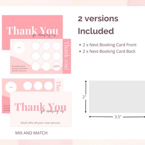 Salon Thank You Card Template Spa Thank You Card Beauty Business Branding Thankyou Note Thank ...