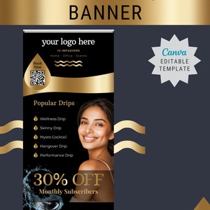 IV Therapy Banner Retractable Banner IV Rollup Banner IV Event Banner ...