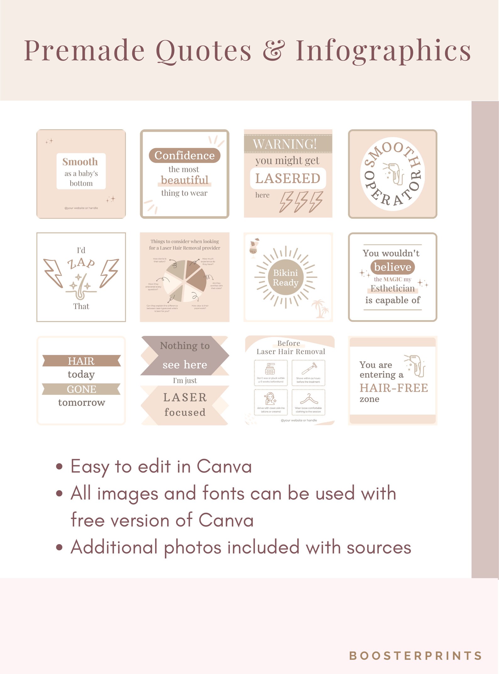 Laser Hair Removal Template Insta Posts Stories Marketing Flyer ...