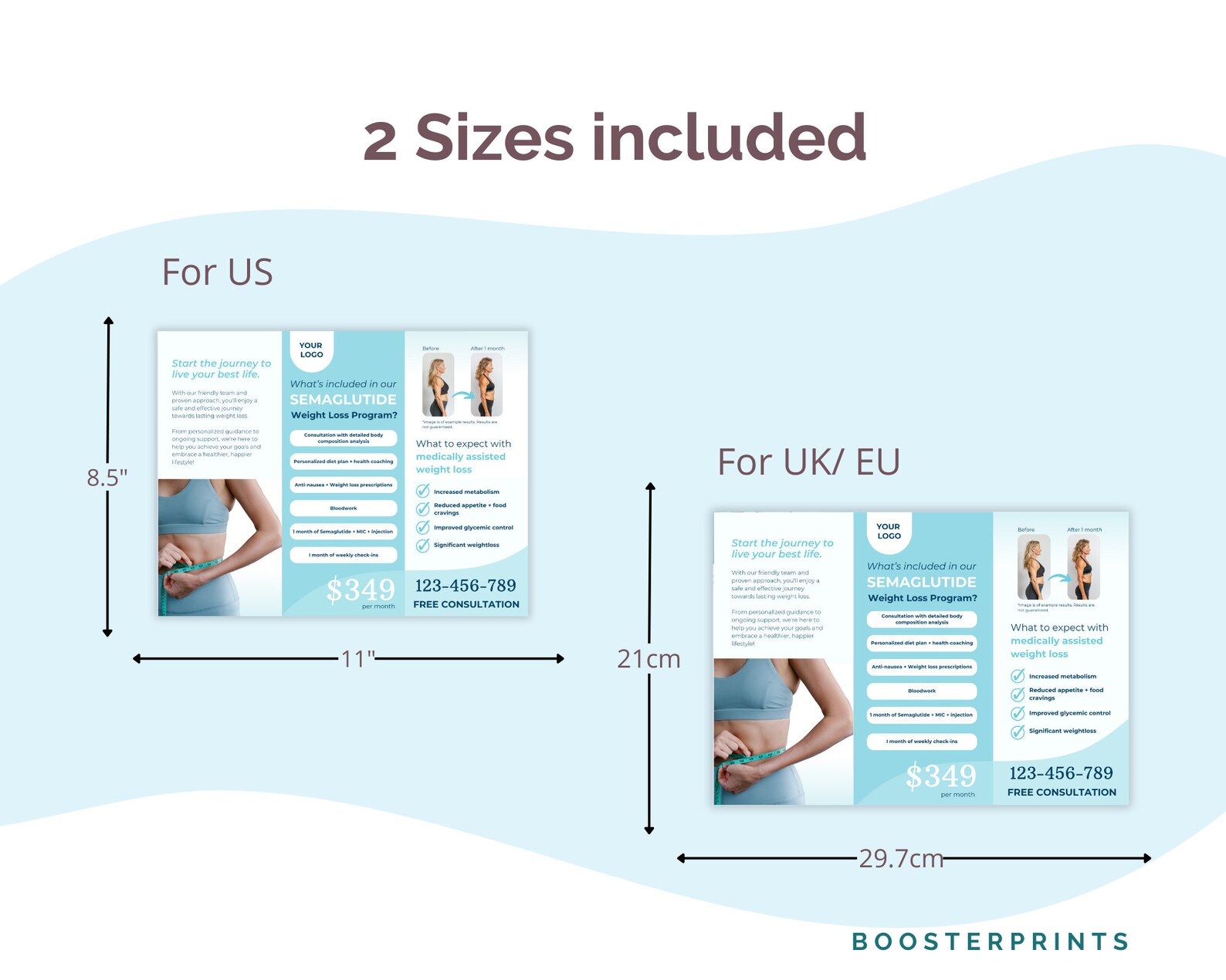 Semaglutide Marketing Trifold Weight Loss Template Semaglutide Template ...