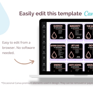 IV Bag Labels Editable IV Vitamin Therapy Bag Label IV Label Template ...