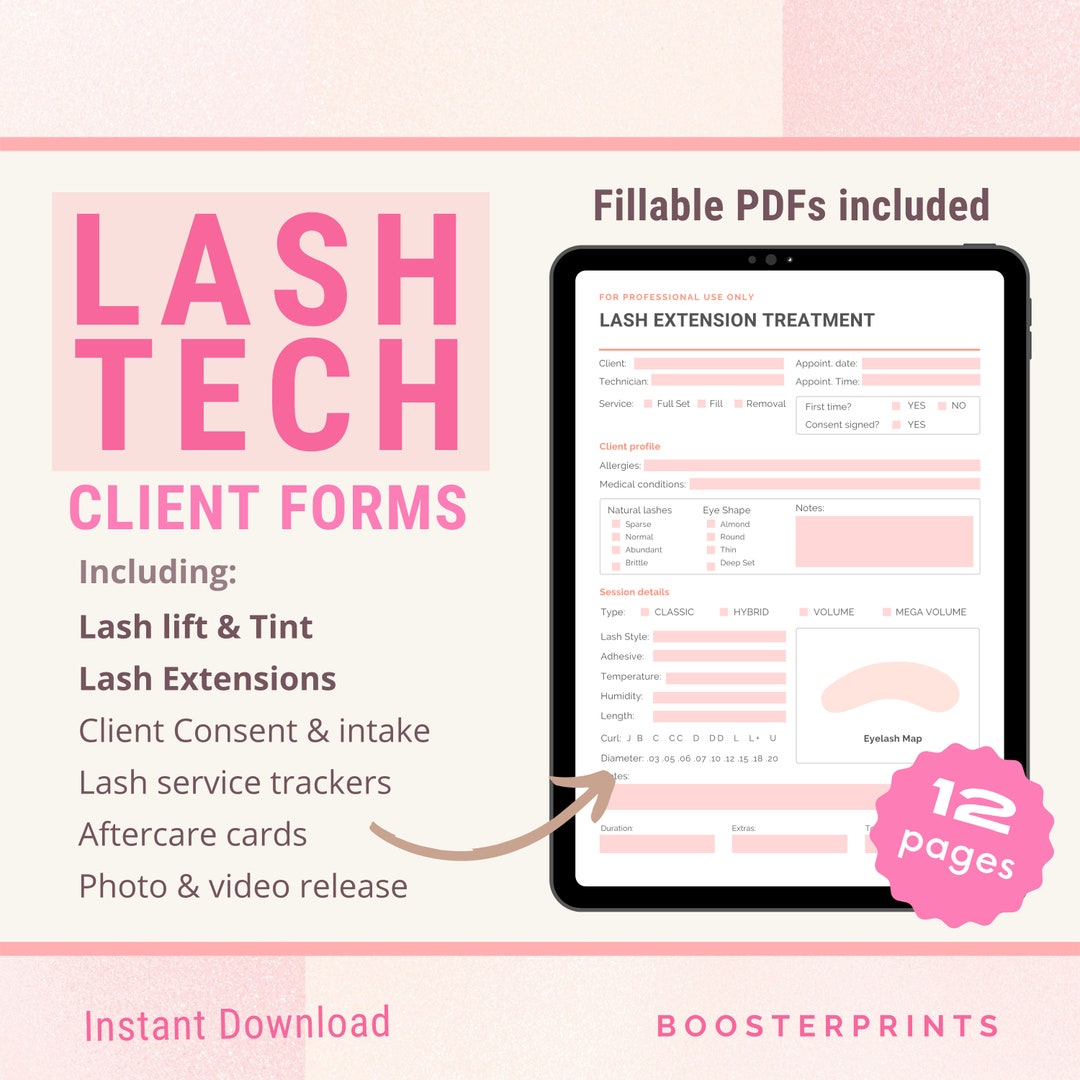 Lash Tech Client Form Client Consent Intake Formslash Tech Consultation ...