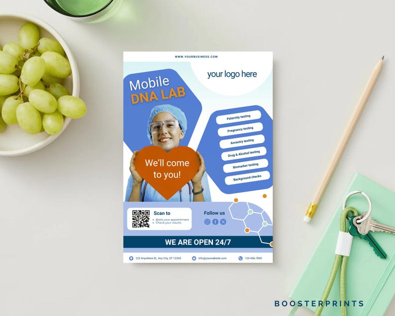 Mobile Lab Flyer DNA Testing Flyer Template Mobile Lab Marketing DNA ...