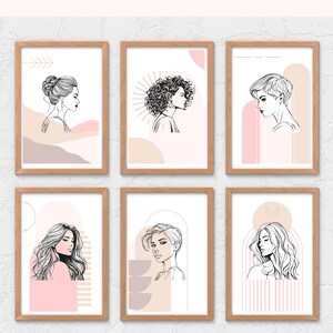 Hair Salon Art Prints Set of 6 Hair Salon Wall Art Spa Wall Art Boho ...