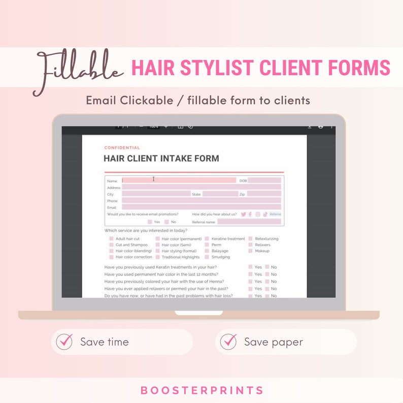 Hair Stylist Client Forms Fillable Hair Consent Form Hair Extensions ...