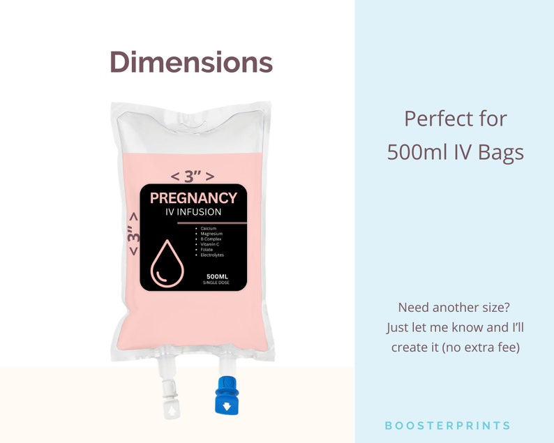 IV Bag Labels Editable IV Vitamin Therapy Bag Label IV Label Template ...