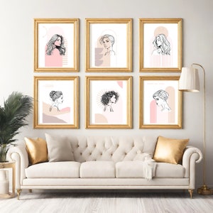 Hair Salon Art Prints Set of 6 Hair Salon Wall Art Spa Wall Art Boho ...