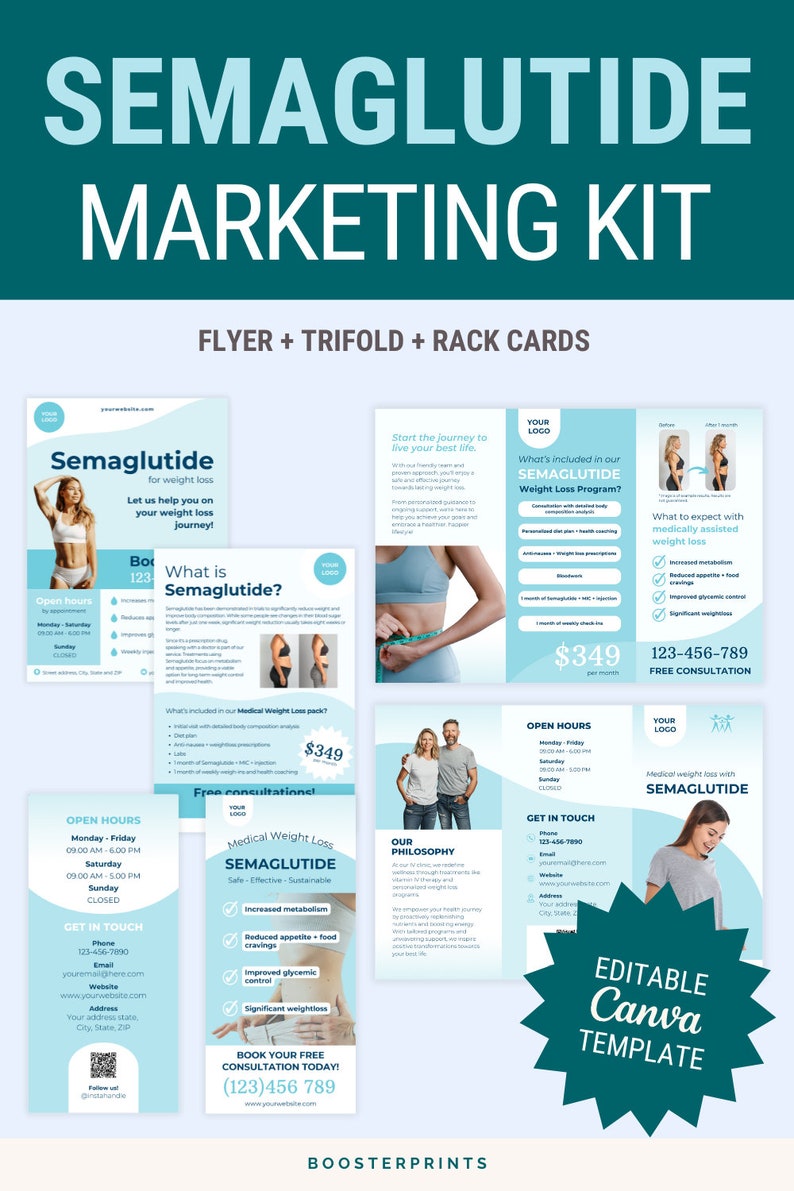 Weight Loss Templates Flyer Marketing Template Semaglutide Trifold ...