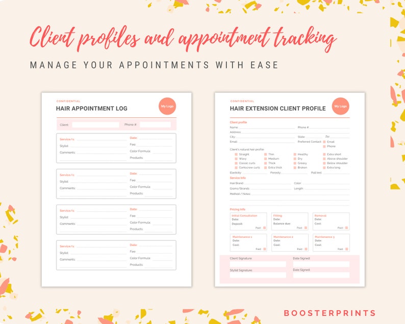 Hair Extension Forms Intake Client Consent Client Profile Aftercare ...