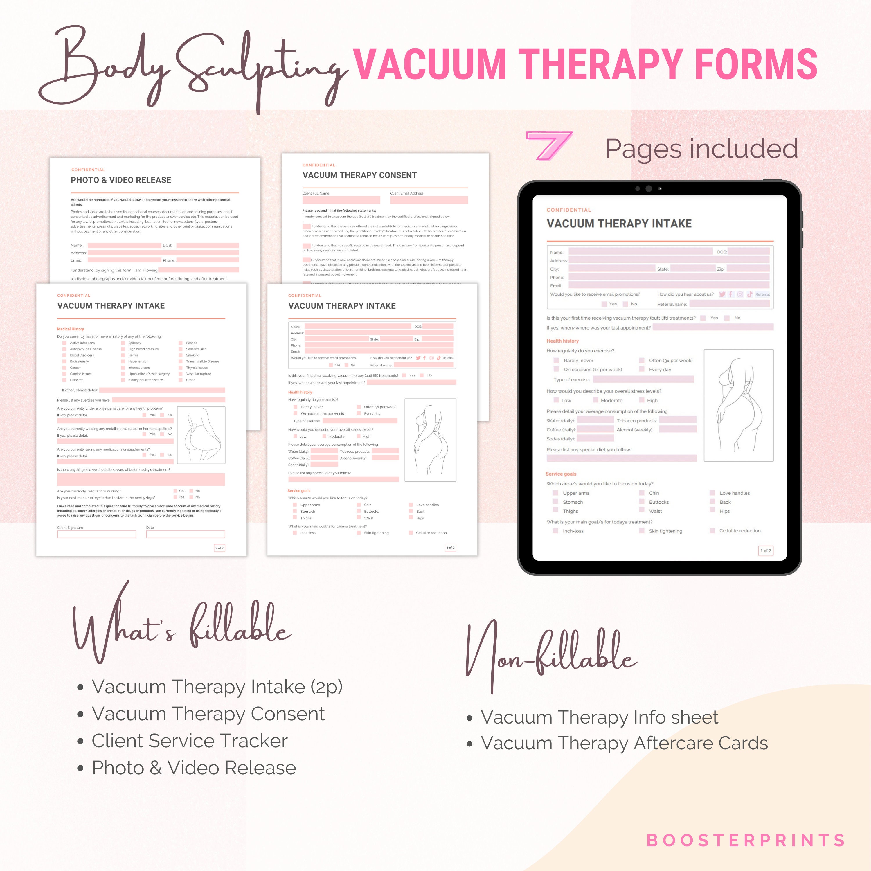Vacuum Therapy Butt Lift Forms Intake Client Consent Form Aftercare ...