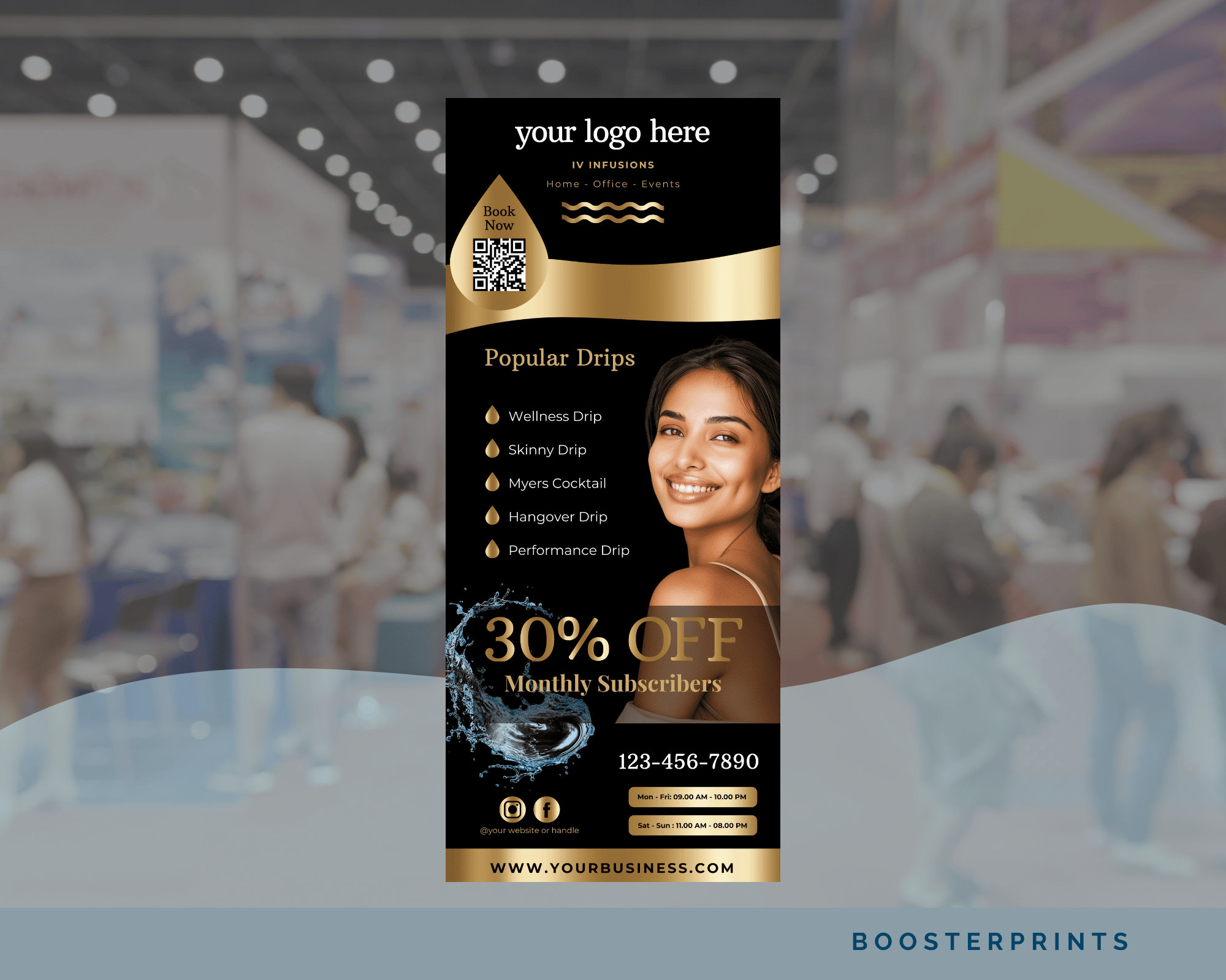 IV Therapy Banner Retractable Banner IV Rollup Banner IV Event Banner ...