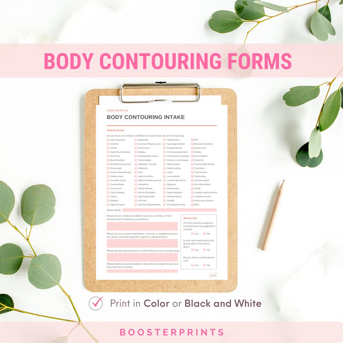 Body Contour Forms Client Intake Consent Forms Ultrasound - Etsy